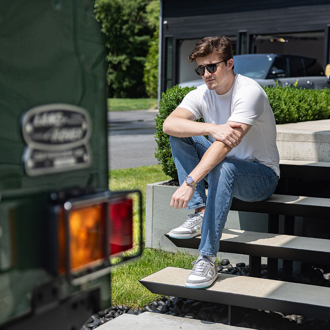 Men's Drift - White/Grey Driving Sneaker