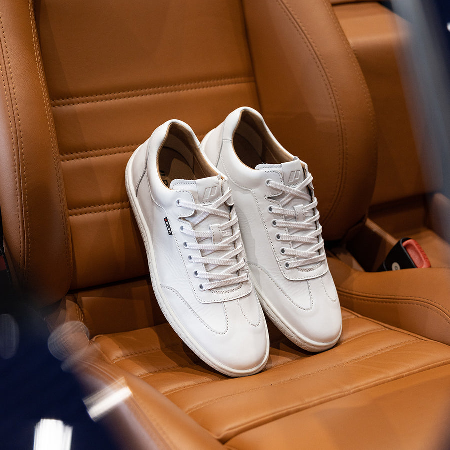 Men's Suede Shift Driving Sneaker - White