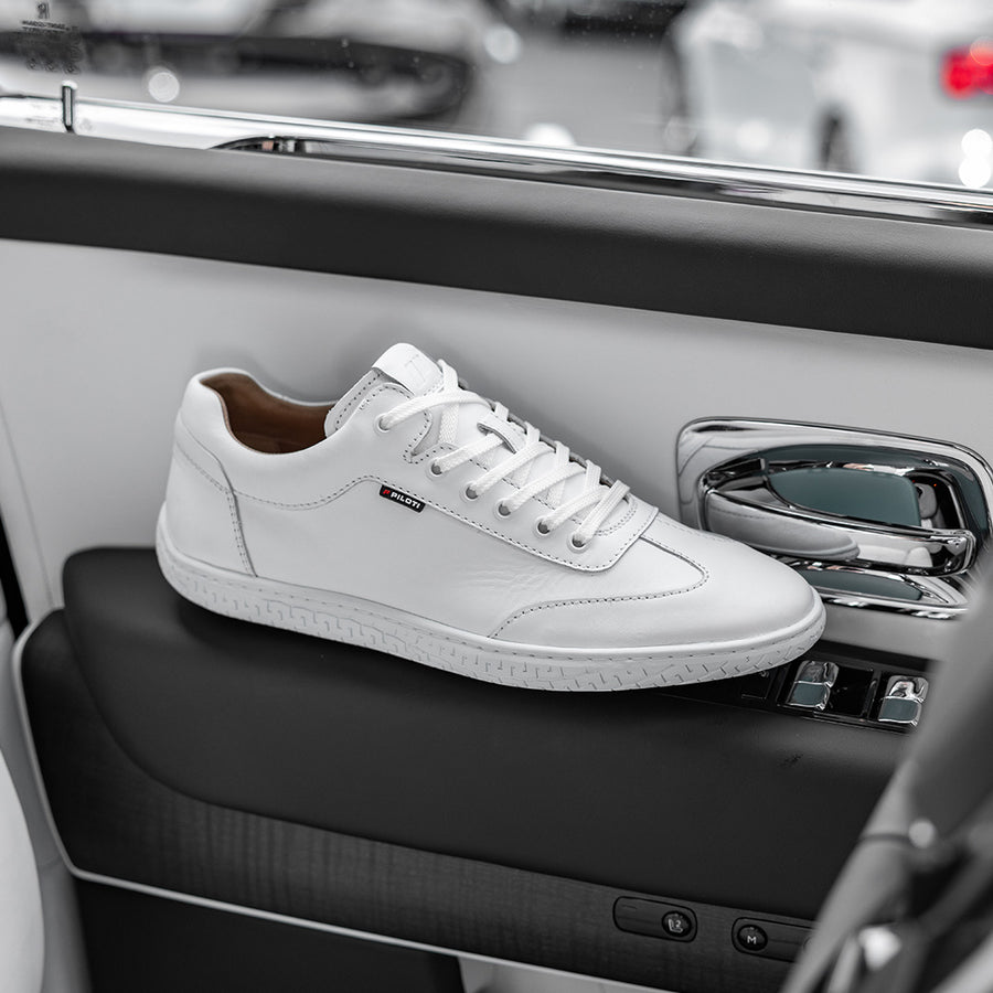 Men's Suede Shift Driving Sneaker - White